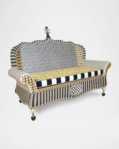 Mackenzie-childs Queen Bee Courtyard Outdoor Settee In Gray | ModeSens