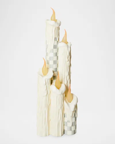 Mackenzie-childs Sterling Check Jumbo Melting Candle Cluster Decor In ...