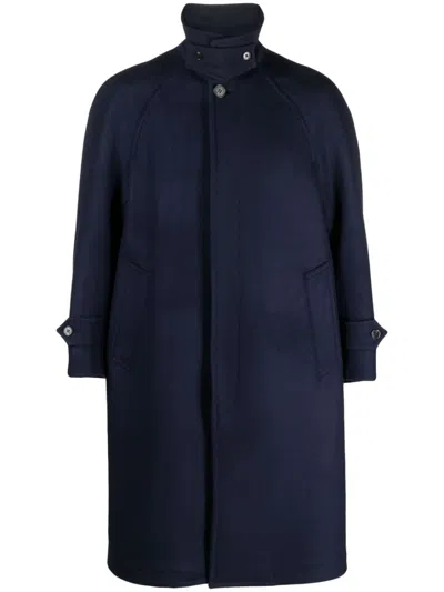 Mackintosh Boston Wool Overcoat In Blue | ModeSens