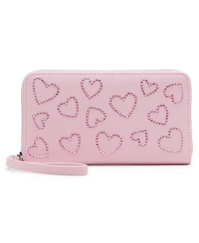 Madden Girl Bella Embellished Heart Wallet In Rose | ModeSens