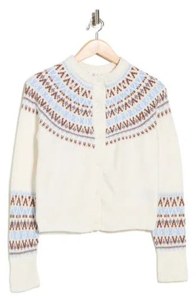 Madden Girl Fair Isle Jacquard Crewneck Crop Cardigan In Multi | ModeSens