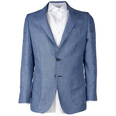 Made In Italy Blue Wool Vergine Blazer | ModeSens