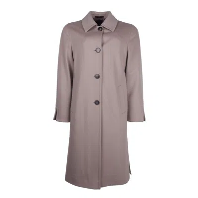 Made In Italy Elegant Virgin Wool Four-button Coat In Gray | ModeSens