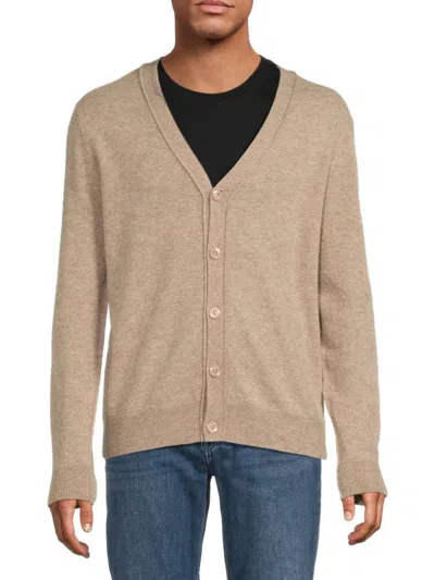 Magaschoni Men's Cashmere Cardigan In Mushroom | ModeSens