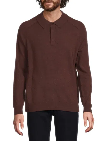 Magaschoni Men's Cashmere Polo Sweater In Espresso | ModeSens