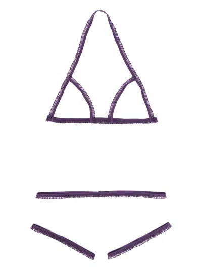 Maison Close Le Petit Secret Dentelle Lingerie Set In Purple | ModeSens