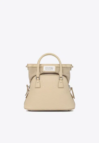 Maison Margiela 5ac Leather Top Handle Bag In Sand | ModeSens