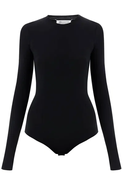 Maison Margiela Second Skin Long Sleeve Lycra Bodysuit In Black | ModeSens