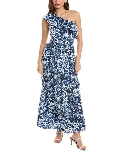 Maison Tara Ghost Midi Dress In Blue | ModeSens