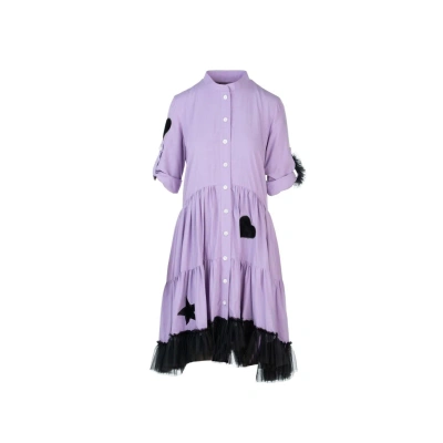 Mammu Couture Women's Pink / Purple Flowy Viscose Summer Dress Cute ...