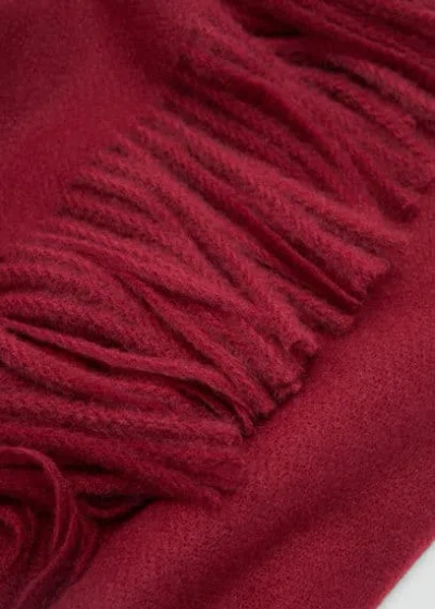 Mango Fringed Edge Scarf Burgundy | ModeSens