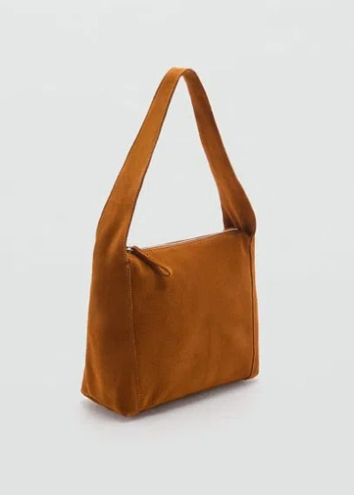 Mango Leather Shopper Bag Leather In Brown | ModeSens