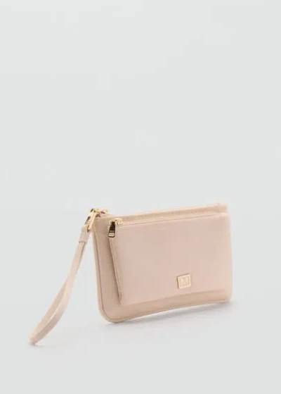 Mango Logo Double Compartment Coin Purse Off White | ModeSens