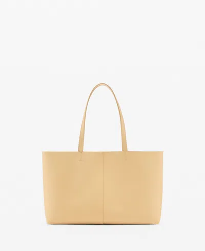 Mango Women's Leather-effect Shopper Bag In Pastel Yellow | ModeSens