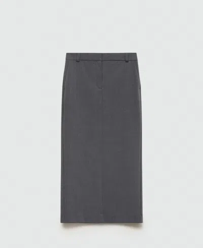 Mango Women's Opening Detail Long Pencil Skirt In Gray | ModeSens