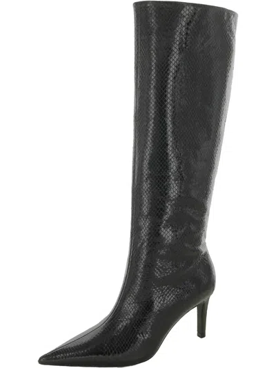 Mango Snake Effect Heeled Boots Black | ModeSens