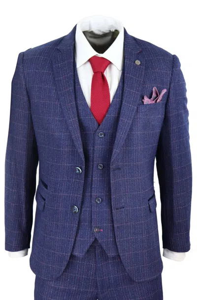 Marc Darcy Harry 3 Piece Suit In Blue | ModeSens