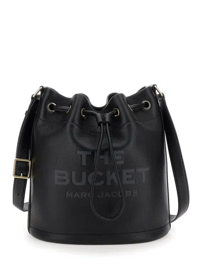 Marc Jacobs The Bucket Black Crossbody Bag With Embossed Logo On The ...