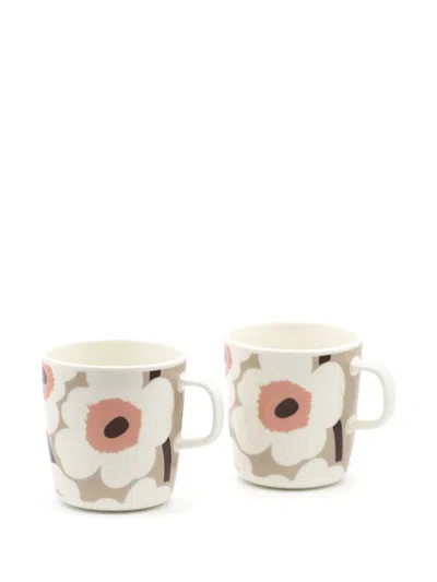 Marimekko Unikko Mugs (set Of Two) In White | ModeSens