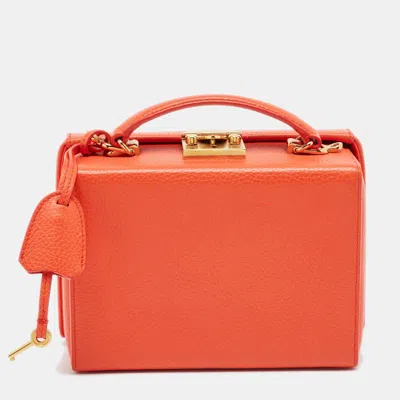 Mark Cross Orange Leather Grace Box Bag | ModeSens