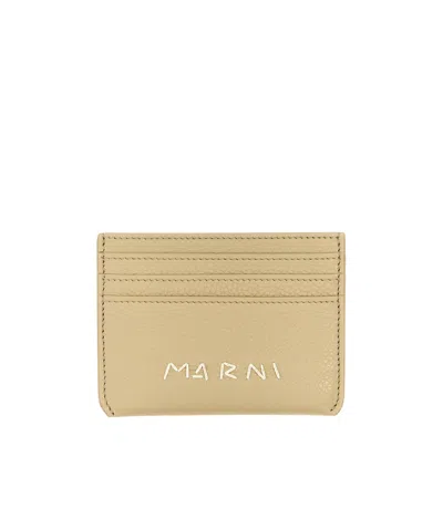 Marni Logo Detailed Card Case In Nude | ModeSens