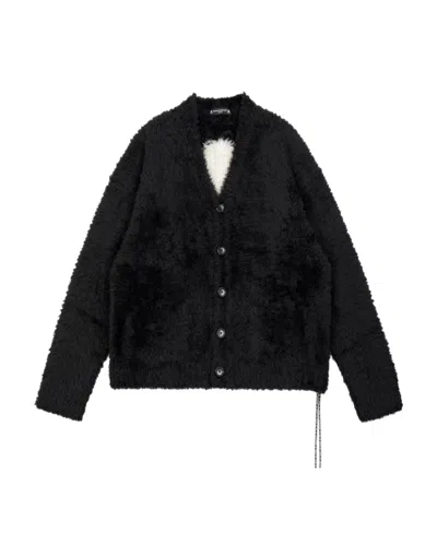 Mastermind Japan Skull Back V-neck Cardigan In Black | ModeSens
