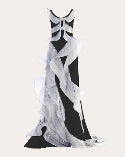 Maticevski Women's Refraction Netted Sequin Wave Strapless Gown In ...