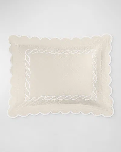 Matouk Classic Chain Scallop Matelasse Boudoir Sham In Ivory/white ...