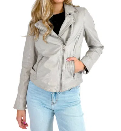 Mauritius Sofia Leather Jacket In Off White | ModeSens