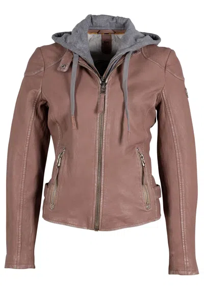 Mauritius Women's Pink / Purple Finja Rf Leather Jacket, Blush In Pink ...