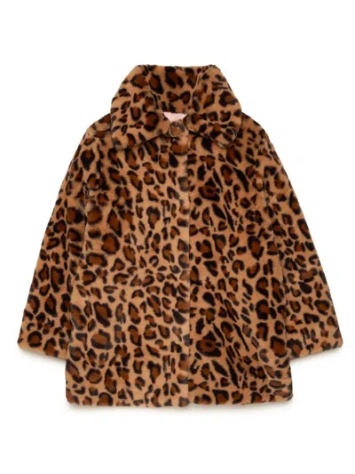 Max & Co Kids' Leopard-print Faux-fur Coat In Brown | ModeSens