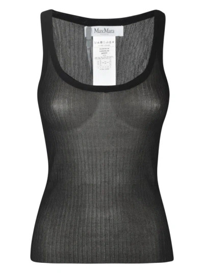Max Mara Fine Ribbed Tank Top In Black | ModeSens