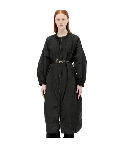 Max Mara Long Trench Coat In Black | ModeSens