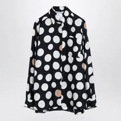 Max Mara Polka Dot Silk Shirt In Black | ModeSens