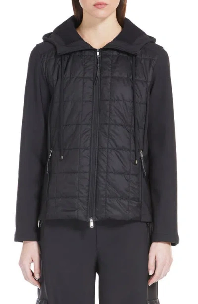 Max Mara Reed Mixed Media Puffer Jacket In Black | ModeSens