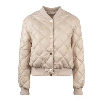 Max Mara Reversible Drip-proof Canvas Bomber Jacket In Beige | ModeSens
