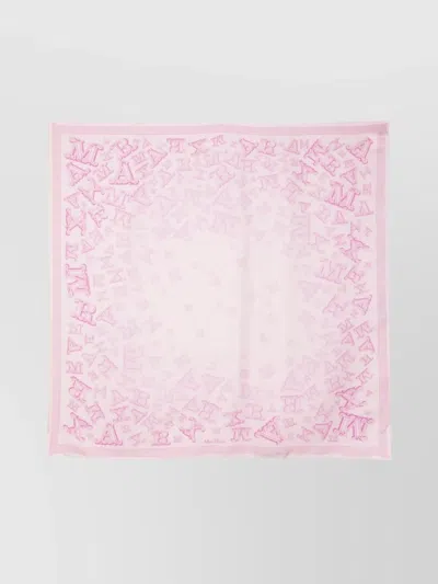 Max Mara Silk Logo Foulard Border Detail In Pink Modesens