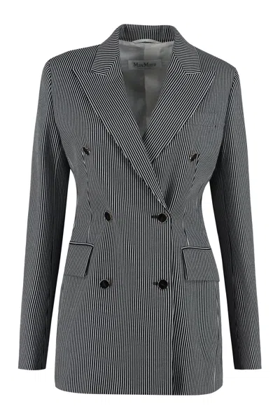 Max Mara Paste Pinstripe Blazer In Ultramarine | ModeSens
