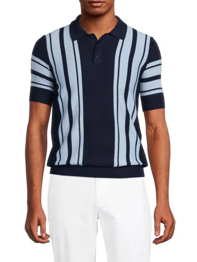 Max 'n Chester Men's Racing Stripe Sweater Polo In Blue | ModeSens
