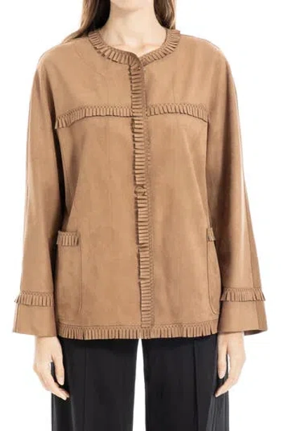 Max Studio Fringe Faux Suede Jacket In Vicuna | ModeSens