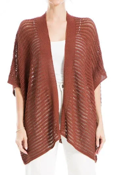 Max Studio Open Weave Cardigan In Chestnut | ModeSens