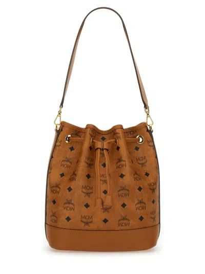 Mcm Bucket Bag With Monogram In Buff | ModeSens