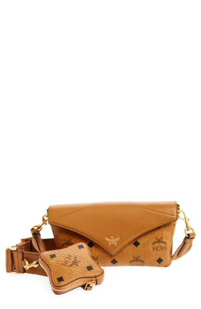 Mcm Diamond Visetos Mix Crossbody Bag In Cognac | ModeSens