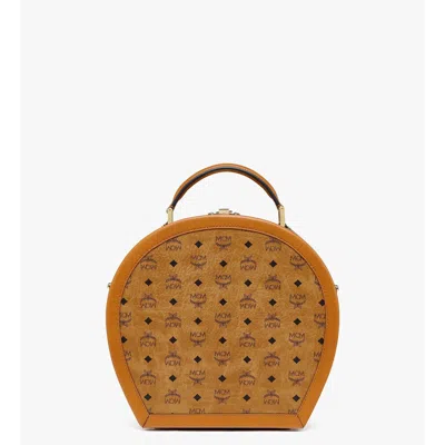 Mcm Hat Box In Visetos In Gold | ModeSens