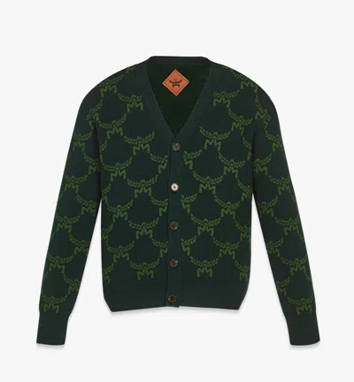 Mcm Lauretos Cardigan In Wool And Recycled Cashmere In Forest Green ...
