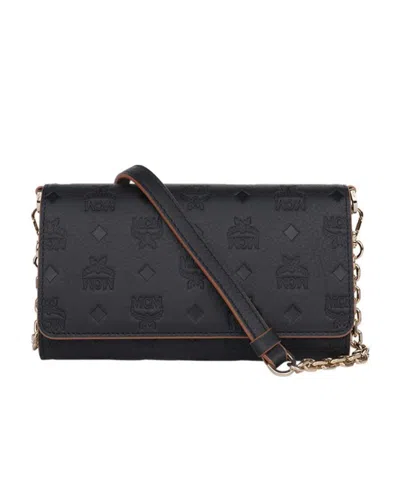 Mcm Logo Details Satchel In Black | ModeSens