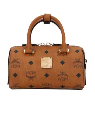 Mcm Logo Print Tote Bag In Brown | ModeSens