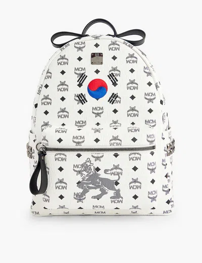 Mcm Mens White Euro 2024 Korea Faux-leather Backpack | ModeSens