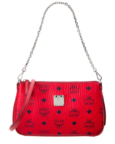 Mcm Mini Aren Shoulder Bag In Visetos In Red | ModeSens