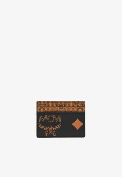 Mcm Monogram Mix Himmel Cardholder In Brown | ModeSens